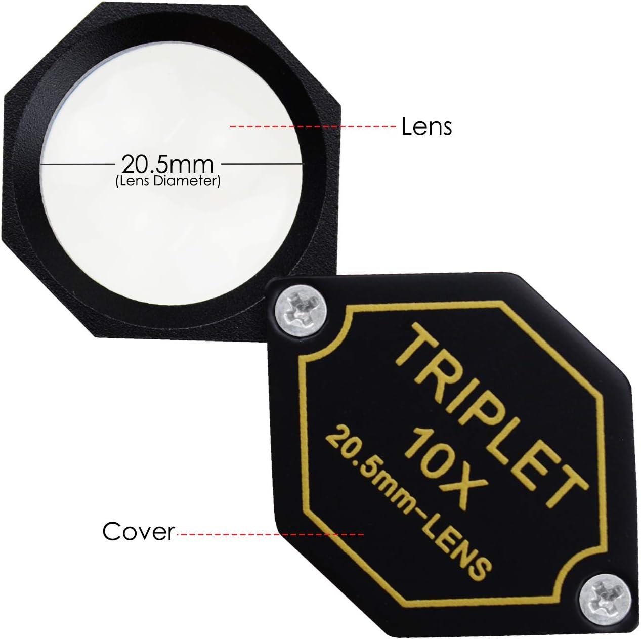 10x Magnifier Jewelry Loupe with Triplet Lens | Optical Glass Gem ...