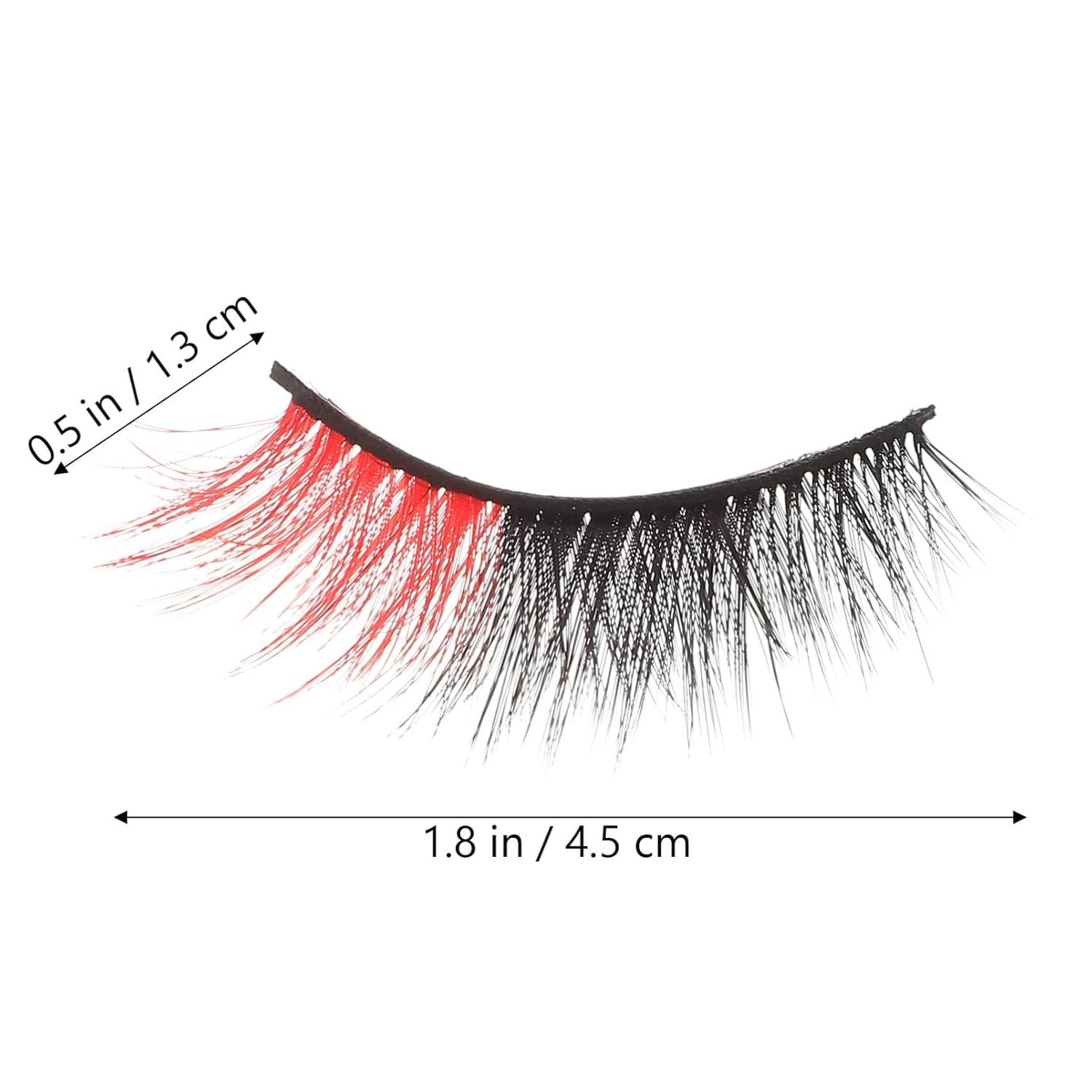 KALLORY 5 Pairs Red Colored Wispy Lashes - Natural Look 3D Eyelash ...