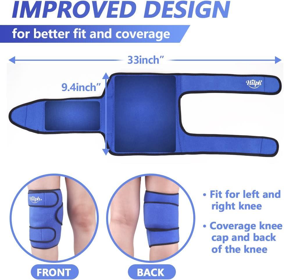 Hilph Reusable Knee Ice Pack Wrap with 2 Gel Packs - Cold Compress ...