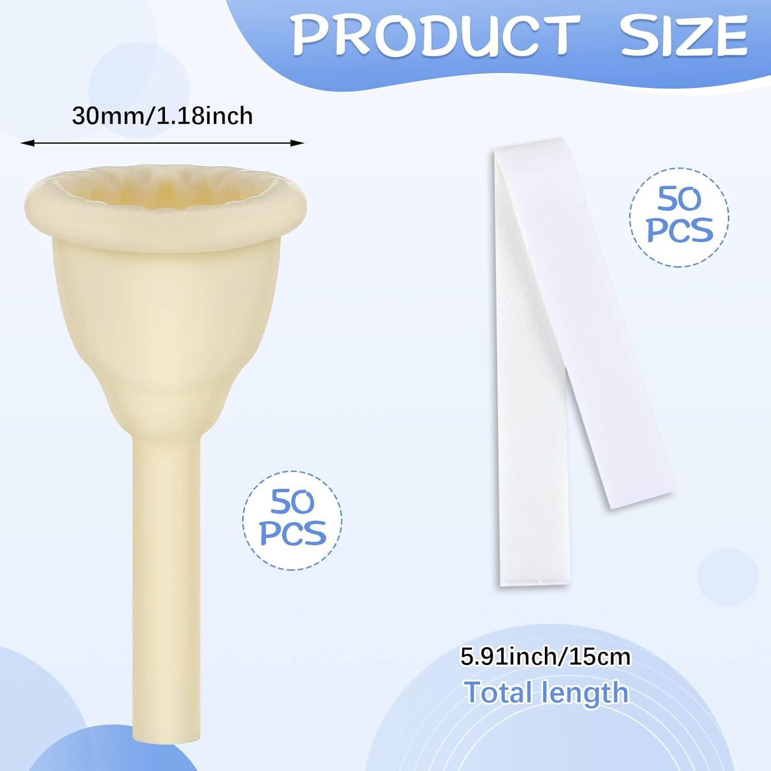 50 Pieces Male Urinal Bag – External Catheter with Fixer Rubber for Men ...