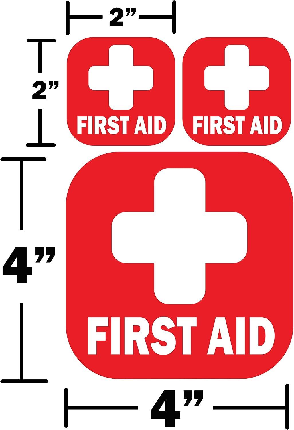 TOTOMO 12pc First Aid Kit Sign Sticker Set - Self Adhesive Vinyl Decal ...