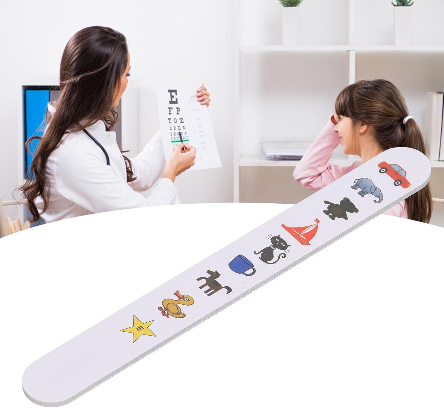 Vision Optometry Test Card | Cartoon Eye Chart & Fixation Rod for ...