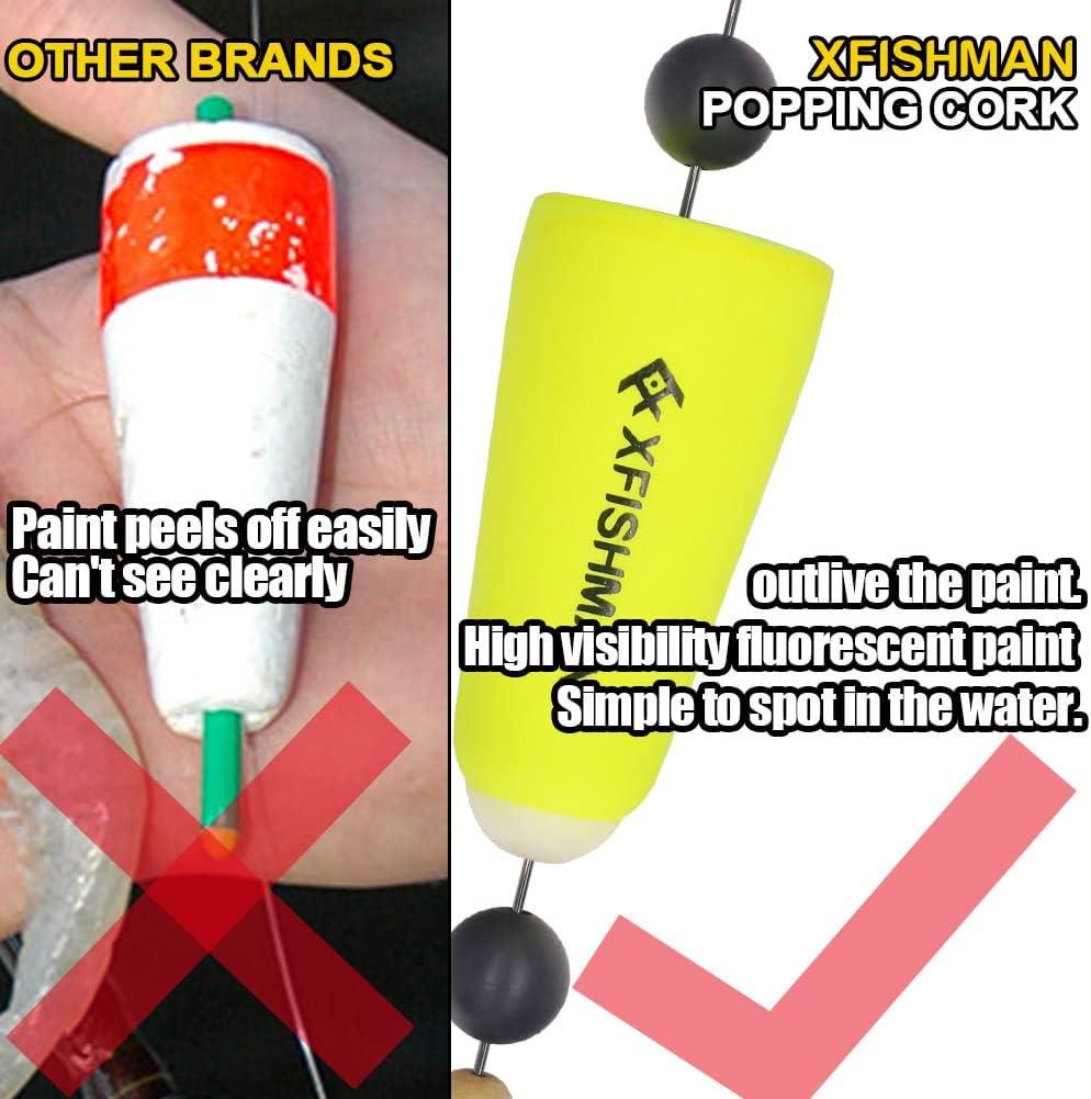Fishing Popping Corks for Saltwater - Red Fish Popper for Carolina Rig - Large Floats - Yellow ...