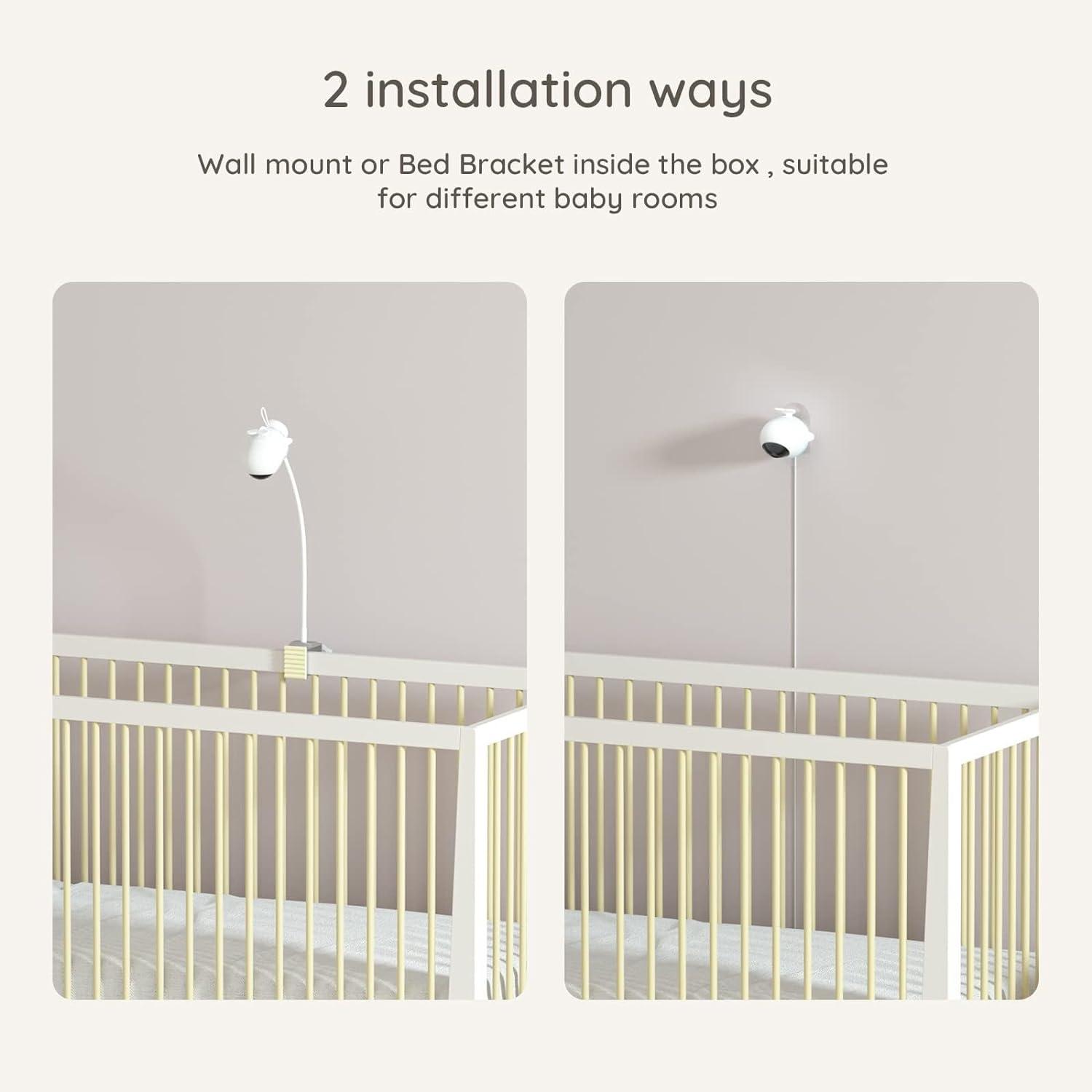 Simshine Baby Monitor with Night Vision Face Covered Alert, AI Cry ...