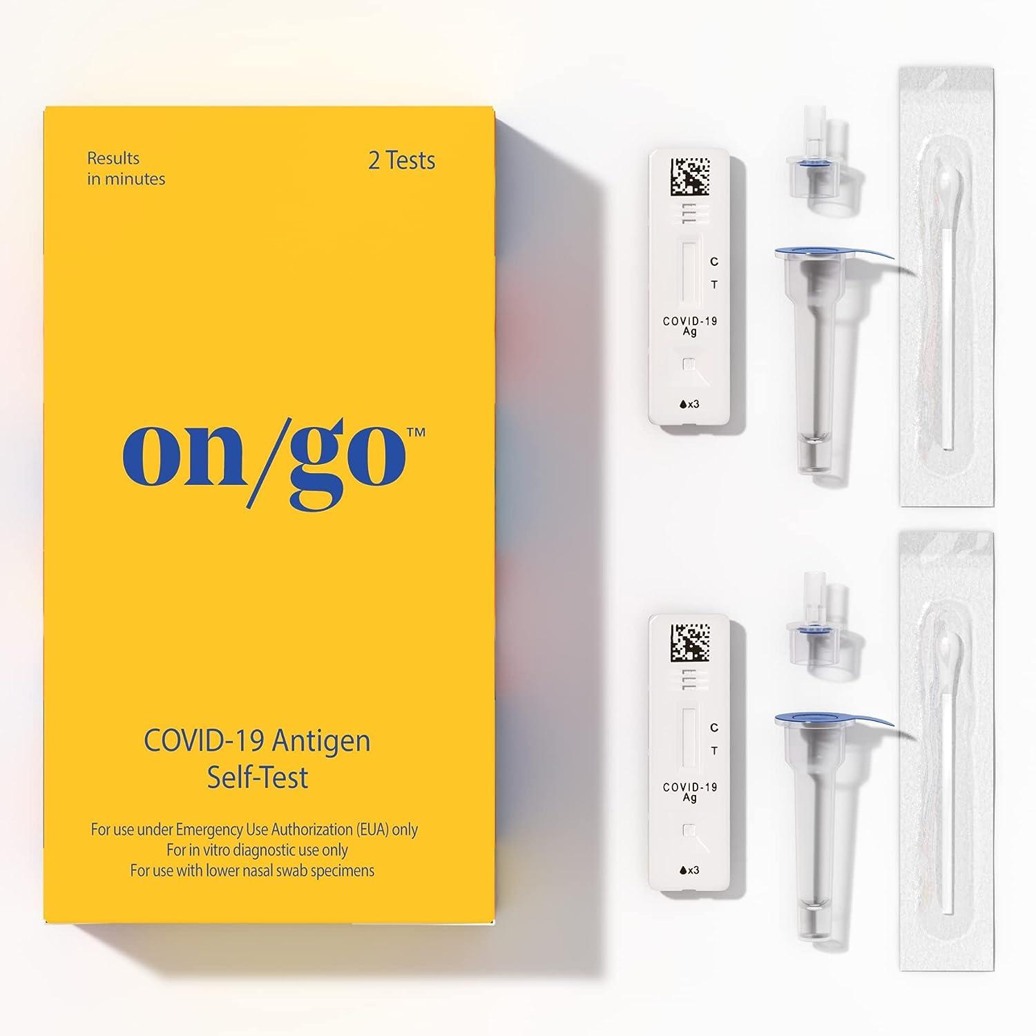 On/Go COVID-19 Antigen Self-Test Kit with Test-to-Treat App 1 Pack 2 ...
