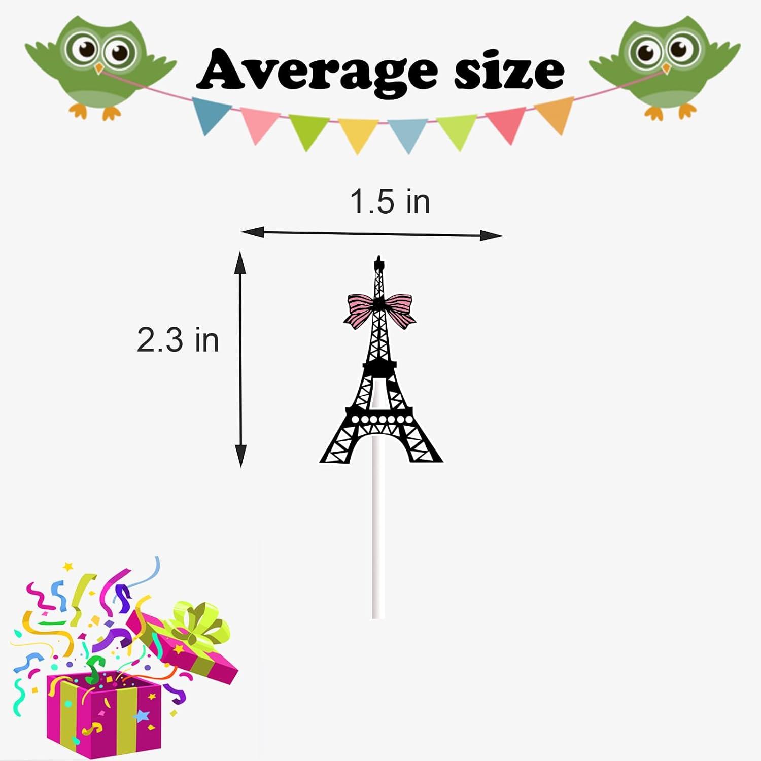 18pcs Eiffel Tower Cupcake Toppers for Girl Lady Women Paris Party ...