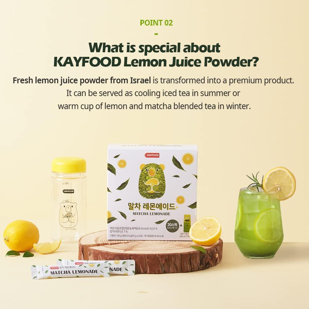 KAYFOOD Matcha Lemonade: Premium Korean Green Tea & Lemon Juice Powder ...