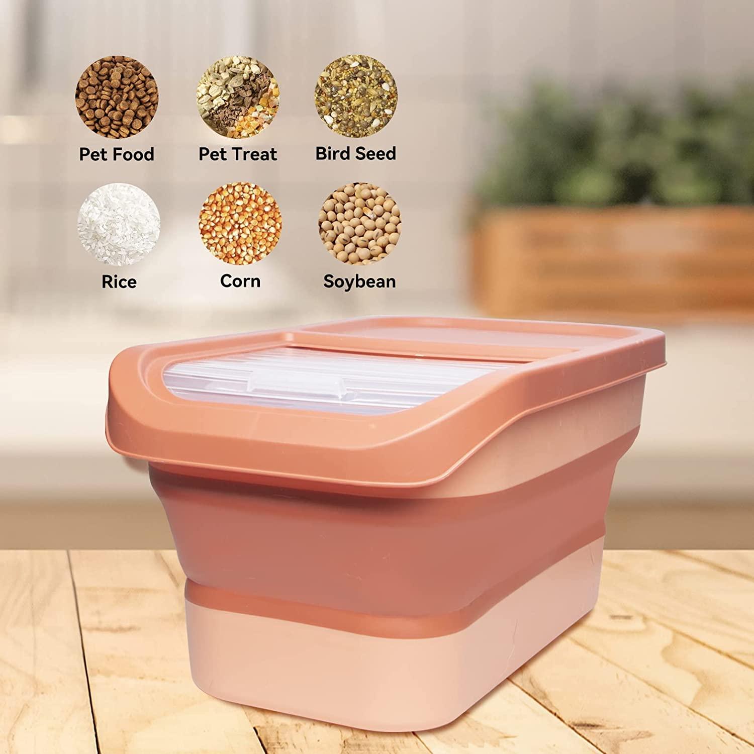 Collapsible Dog Food Storage Container 10-13 LB - Large Airtight Pet ...