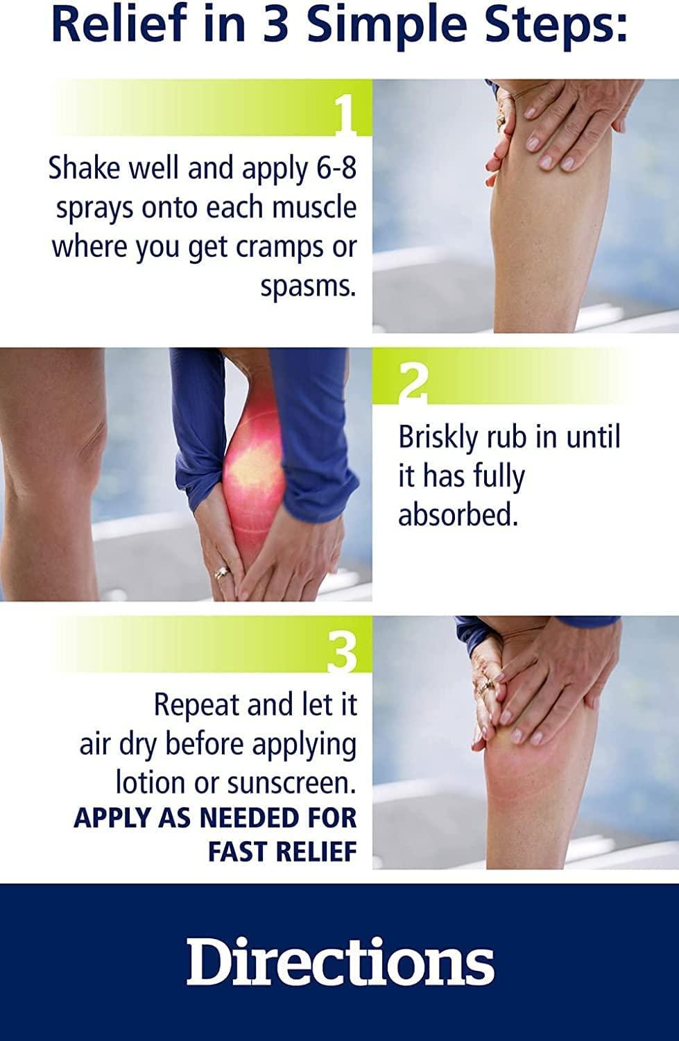 Theraworx Relief Fast-Acting Spray - Relief for Leg Cramps, Foot Cramps ...