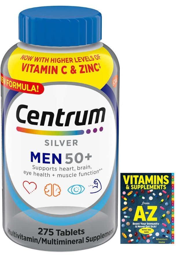 Centrum Silver Men 50+ Multivitamin 275 Tablets + Guide to Better ...
