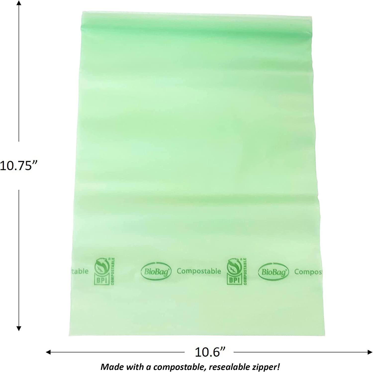 BioBag Compostable Resealable Food Storage Bags - 20 Quart Size, Eco ...