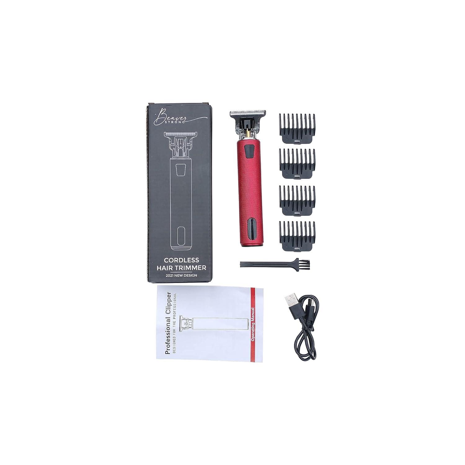 Cordless Rechargeable Hair Trimmer with LED Power Indicator | Buy Red ...
