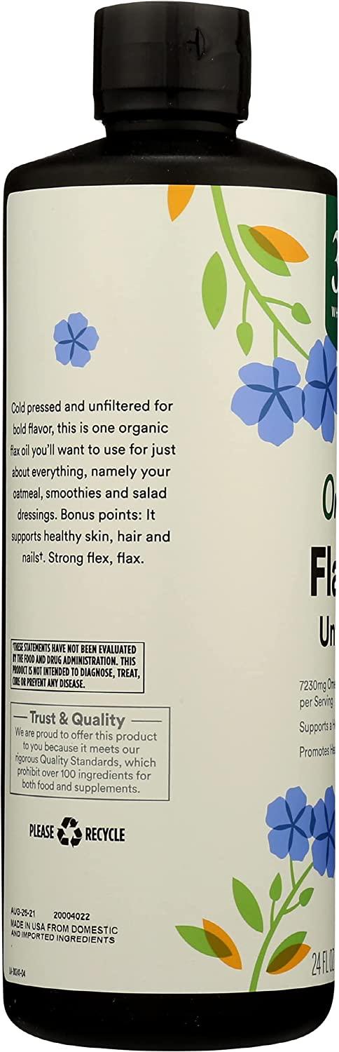 365 by Whole Foods Market Organic Flax Oil Unfiltered High Lignan - 24 ...
