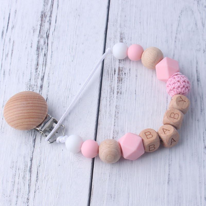 Happy-Crazy-Baby Pacifier Chain - Baby Pink | Perfect Gift for Baby ...