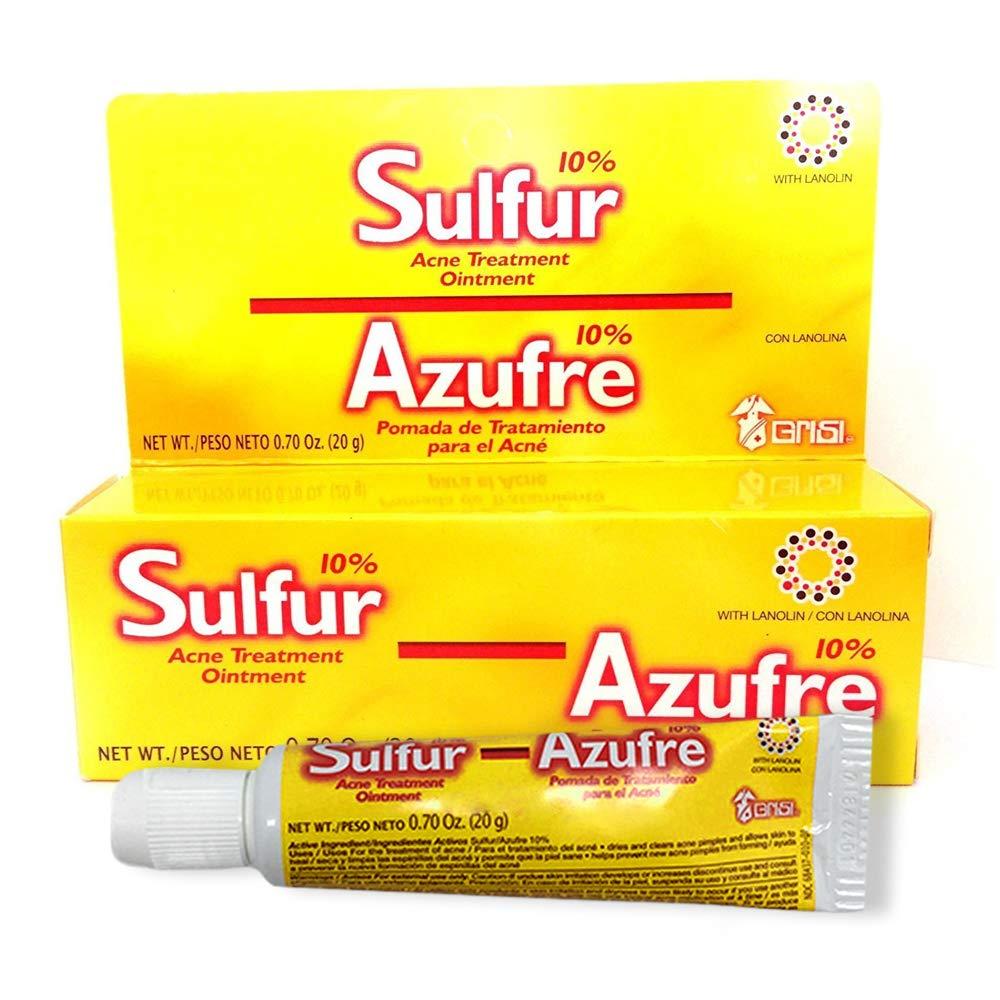 Grisi Sulfur Acne Treatment Ointment .7 oz - Pack of 2 | Fast-Acting ...