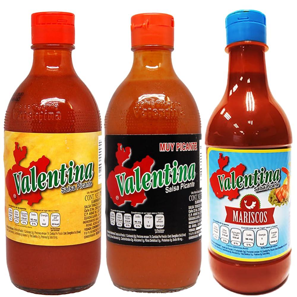 Valentina Hot Sauce Trio/Authentic Mexican Valentina Salsa Picante Red ...