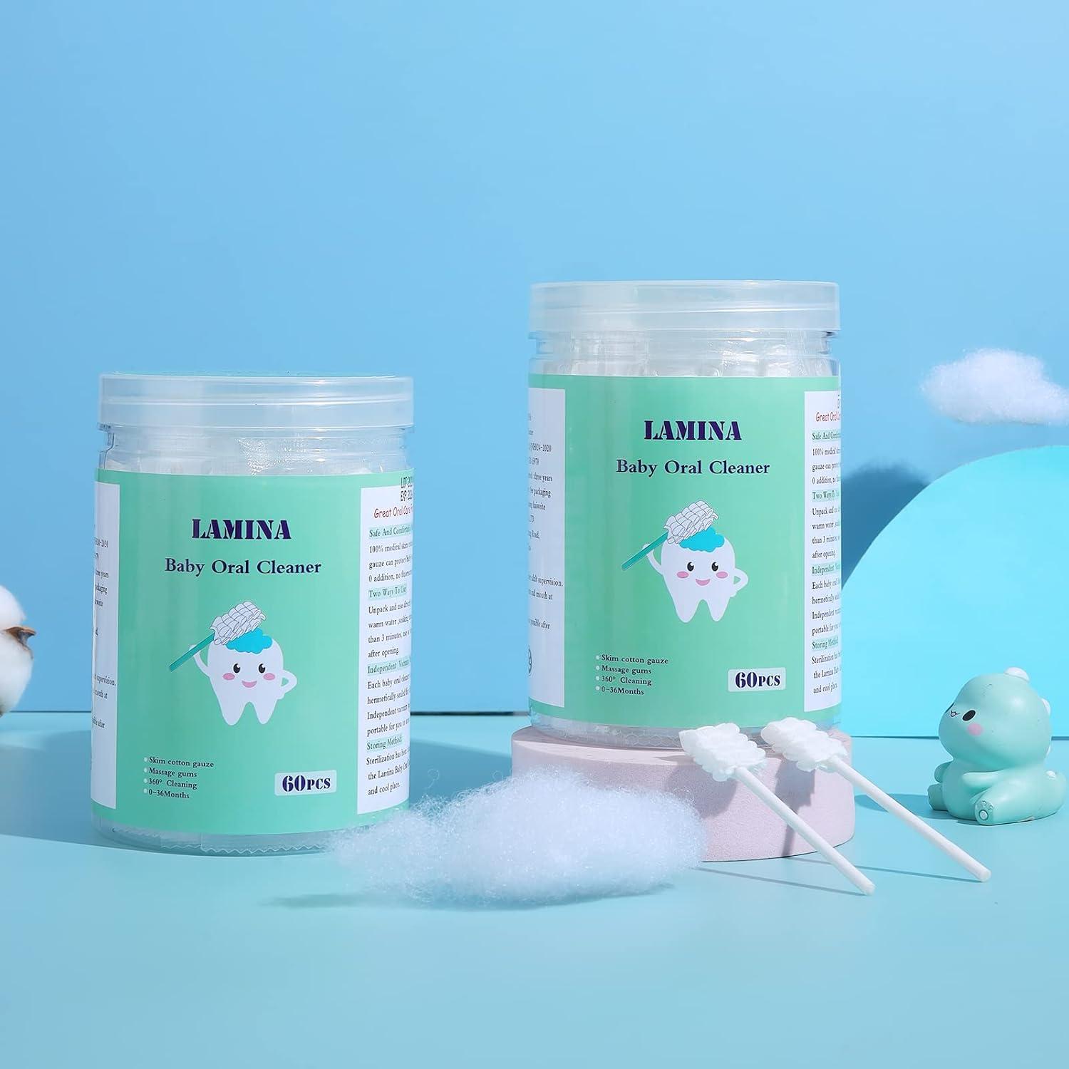 Lamina 60 Pack Infant Tongue Cleaner & Baby Oral Cleaner - Disposable ...