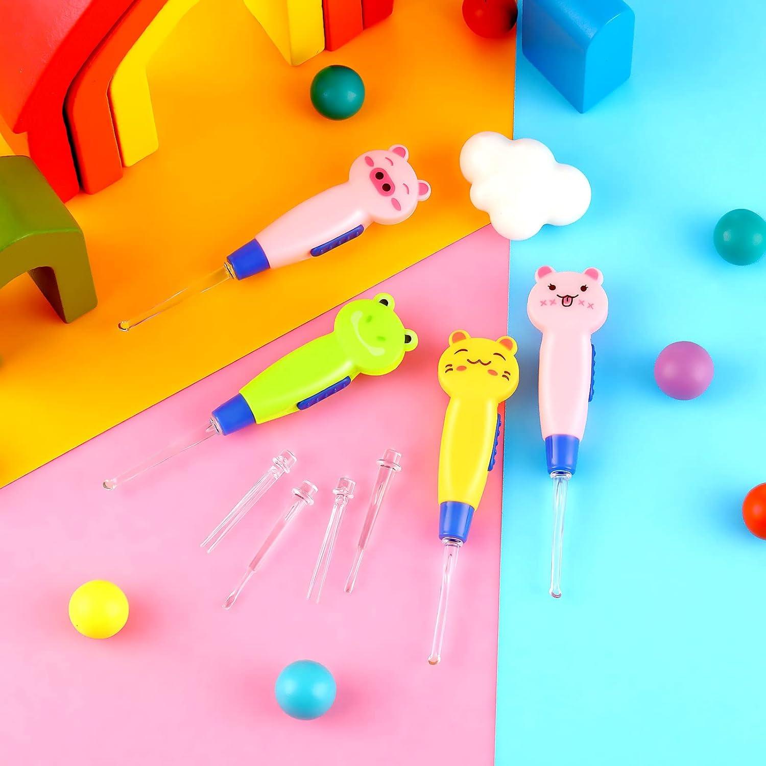 10-Piece Ear Wax Removal Kit for Kids & Toddlers - LED Baby Earwax ...