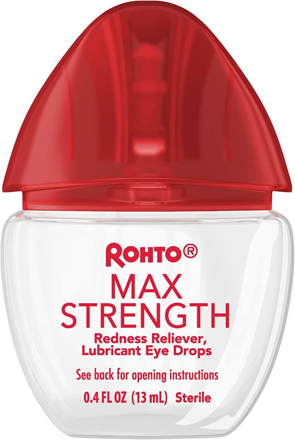 Rohto Cool Max Maximum Redness Relief Eye Drops 0.4 Fl Oz (Pack of 3 ...