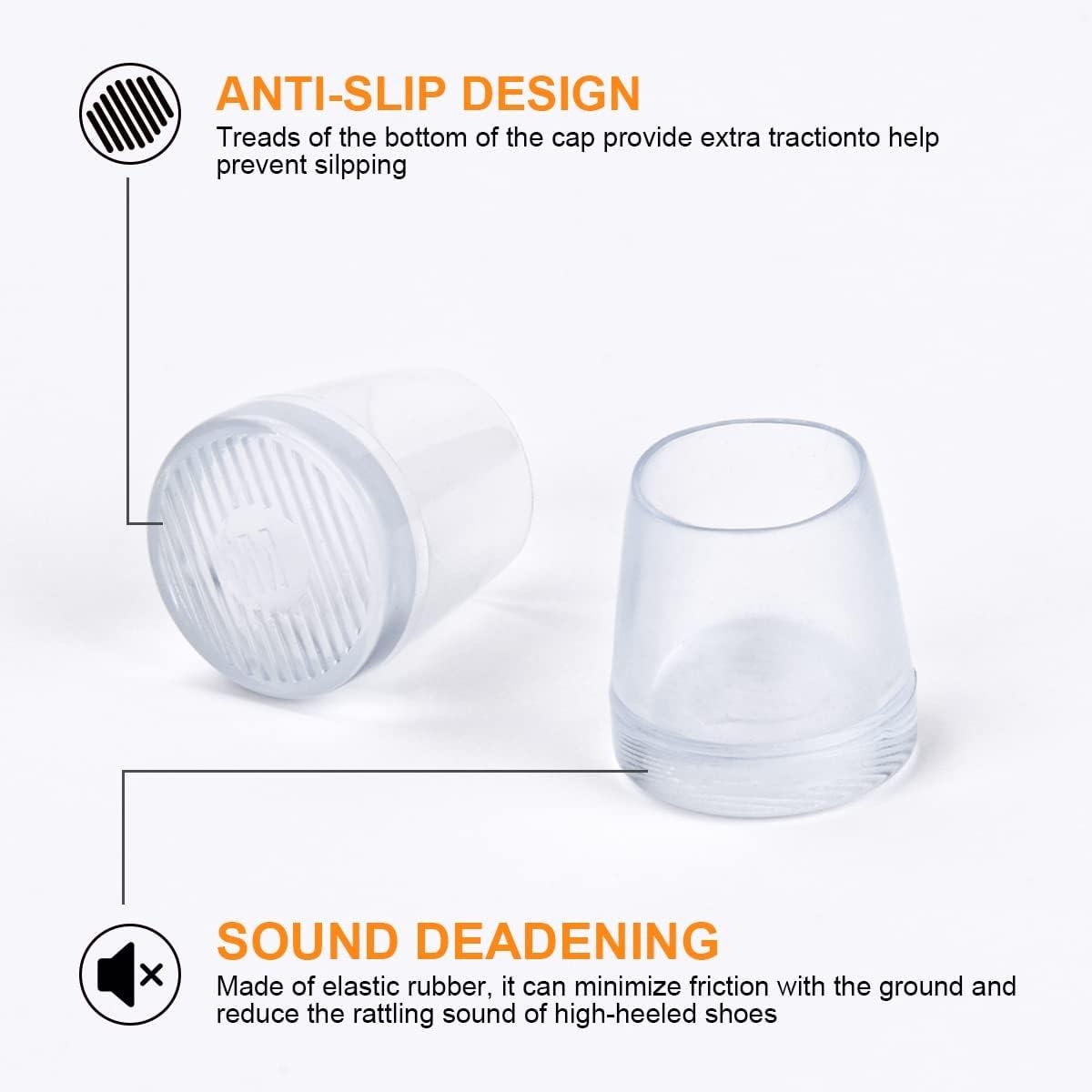 URAQT High Heel Protectors - 6 Pairs Transparent Stiletto Caps for ...