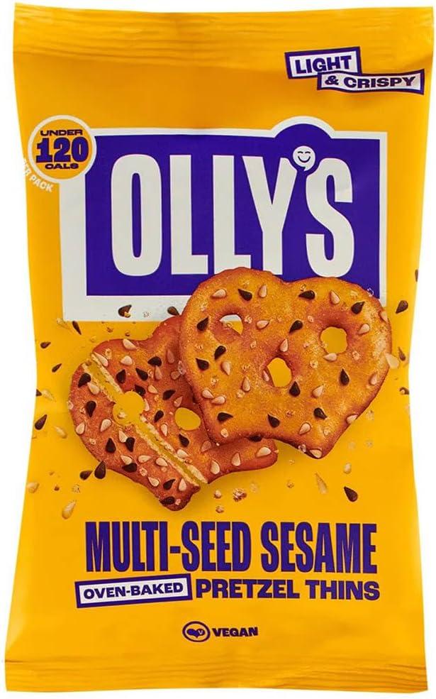 Olly's Pretzel Thins New Variety Pack 35g (Pack of 10) x2 Salted x2 Multi Seeded x2 Sour Cream ...