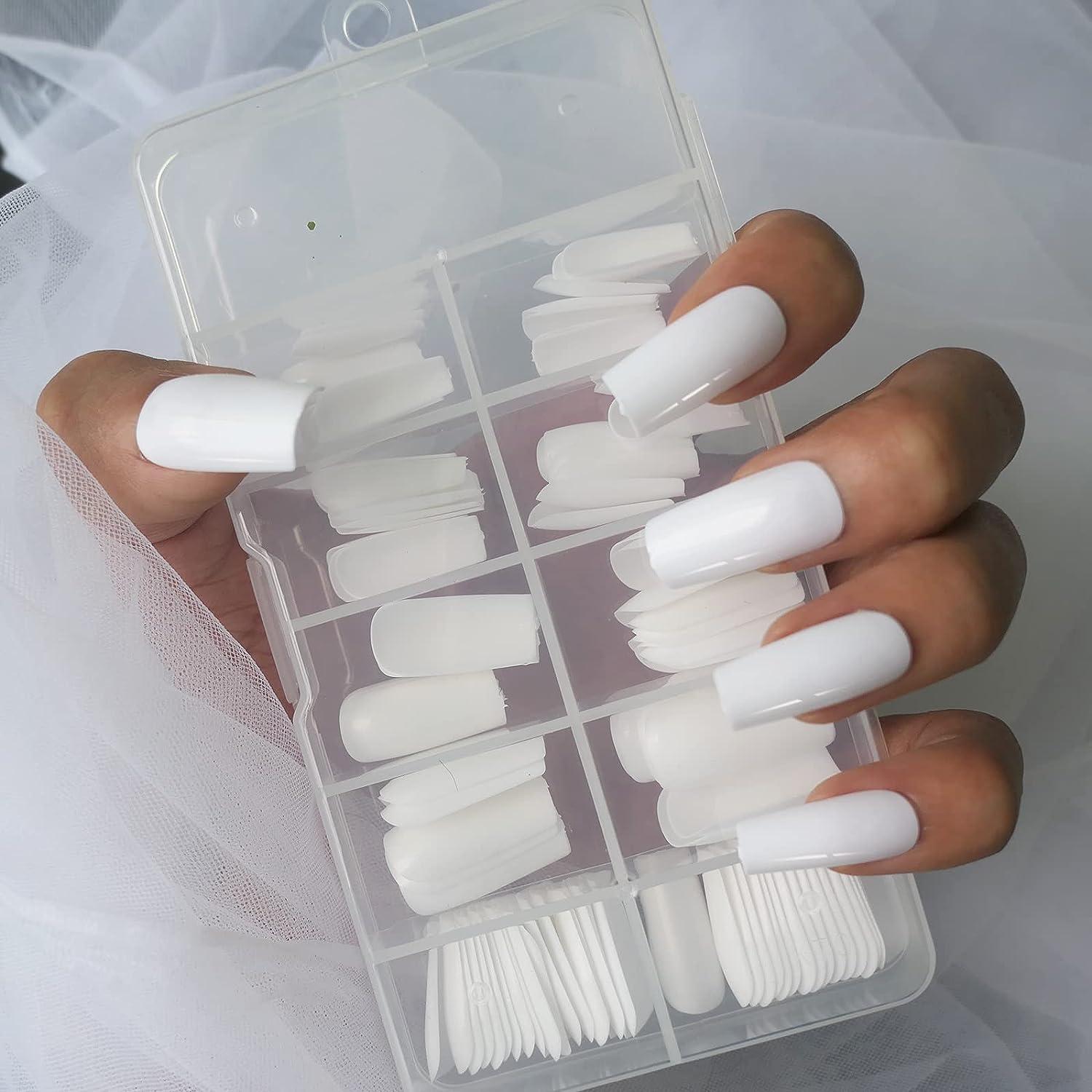 Lifextol 120pc Square Press on Nails Medium Long Ballerina False Nail ...