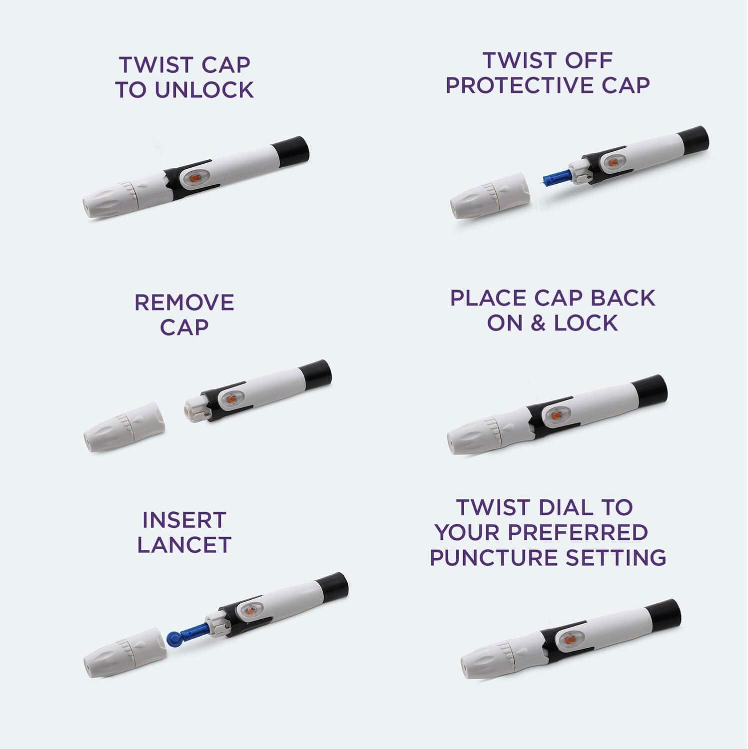 Bruno Pharma MD6 Lancets 30 Gauge (50 Count) | Ultra-Fine Needle Tri ...