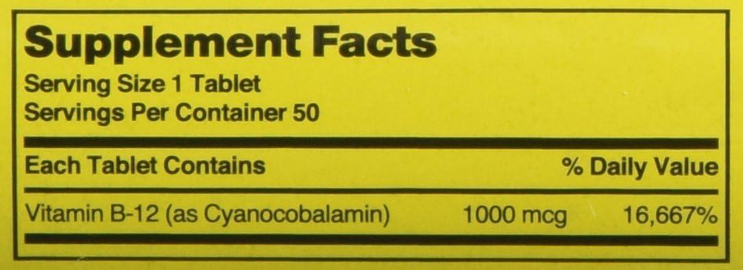 Nature's Blend Vitamin B12 1000 mcg Tablets - 50 Tabs | Buy Now with ...