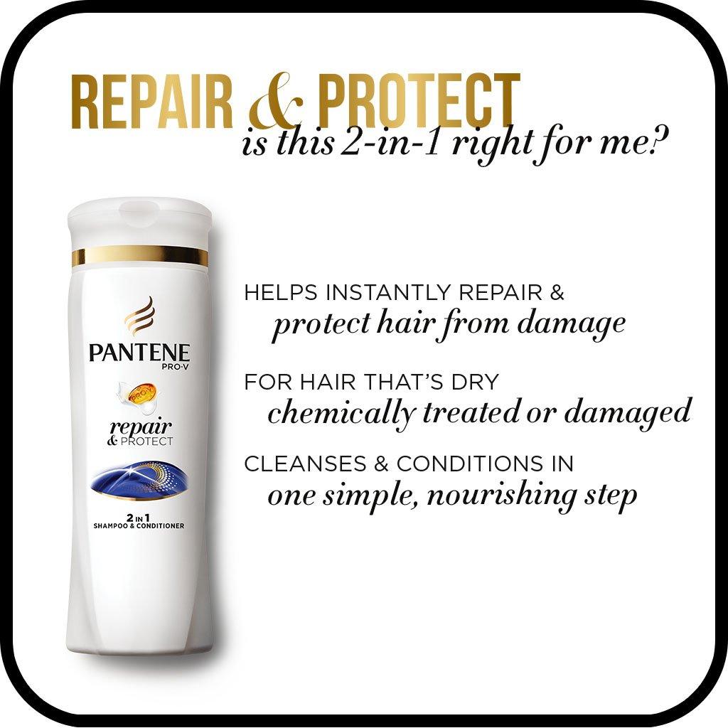 Pantene Repair and Protect 2 in 1 Shampoo & Conditioner 12.6 Fl Oz ...