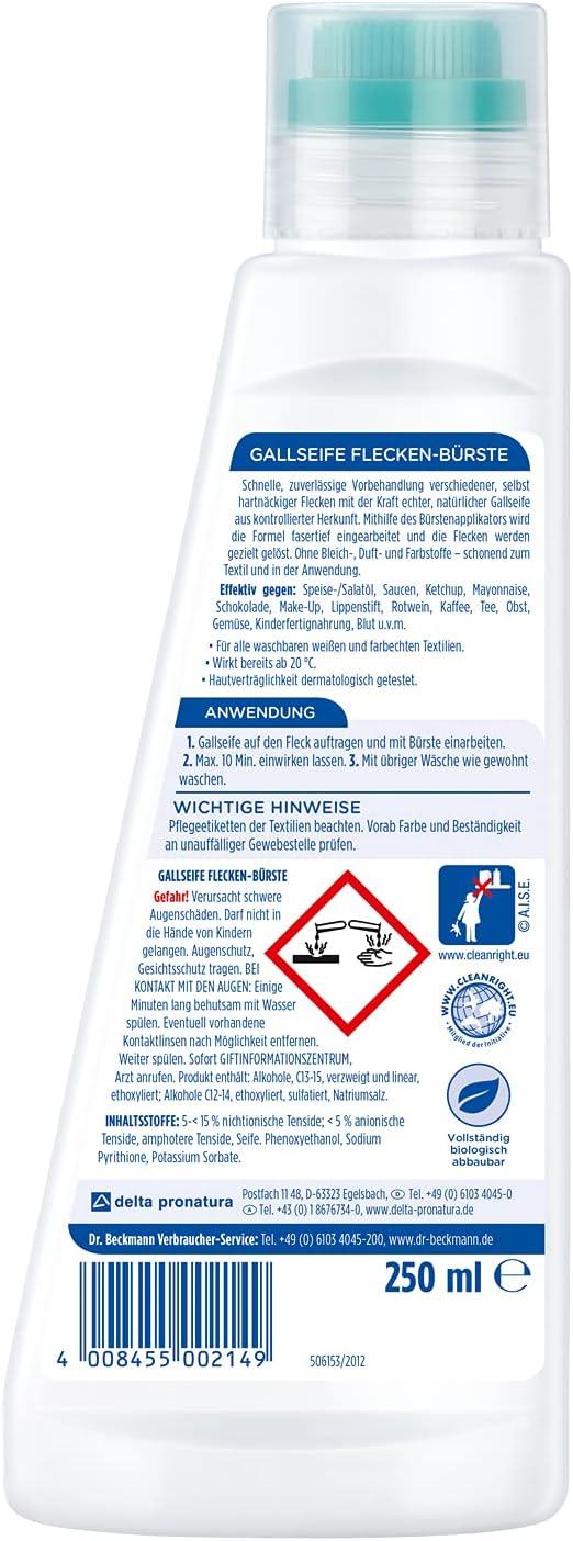 Dr. Beckmann Gall Soap Stain Brush - 250ml | Natural Gall Soap & Soft ...