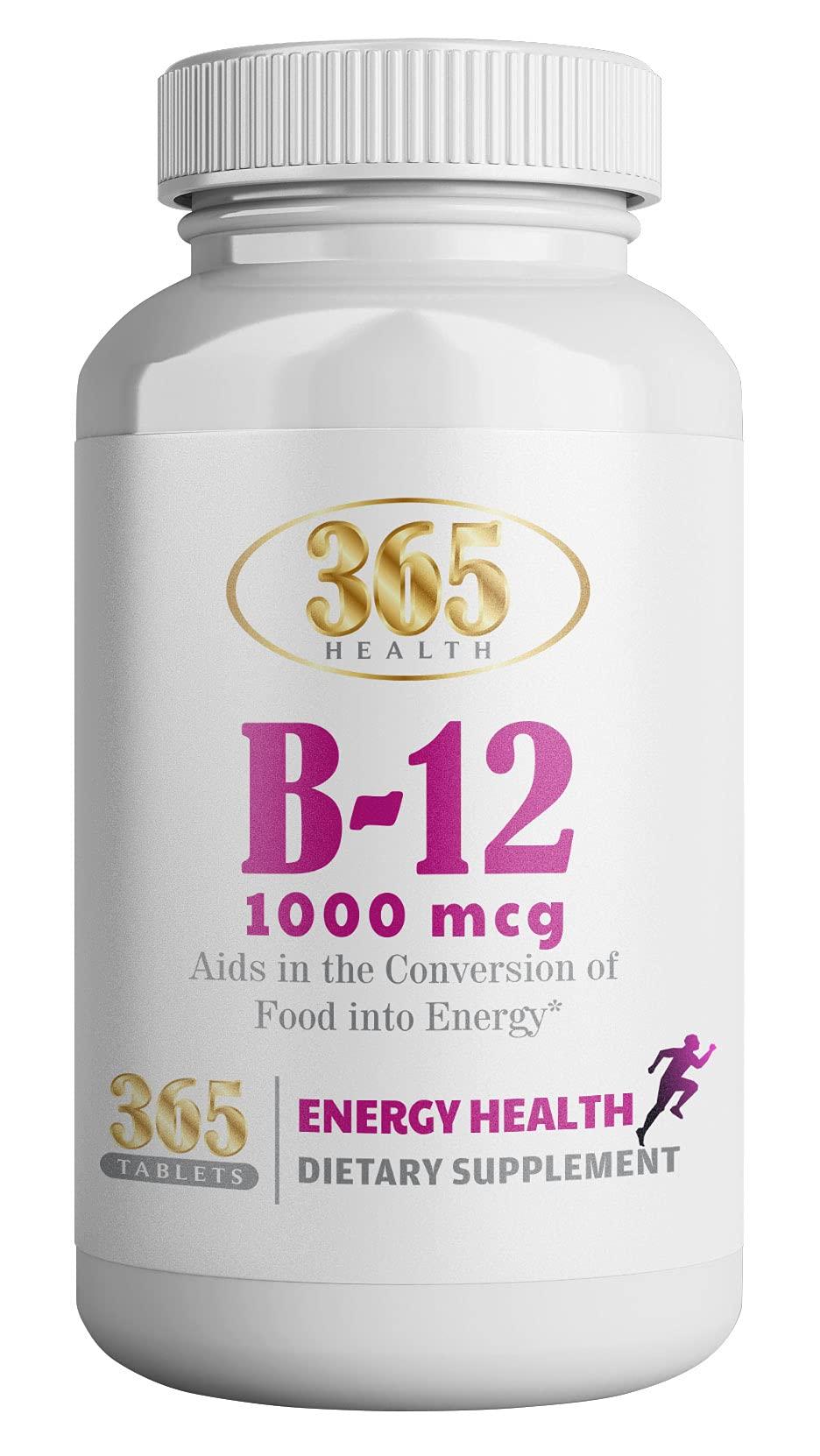 365 Health Vitamin B12 1000mcg Tablets - 365 Count | Boost Energy ...