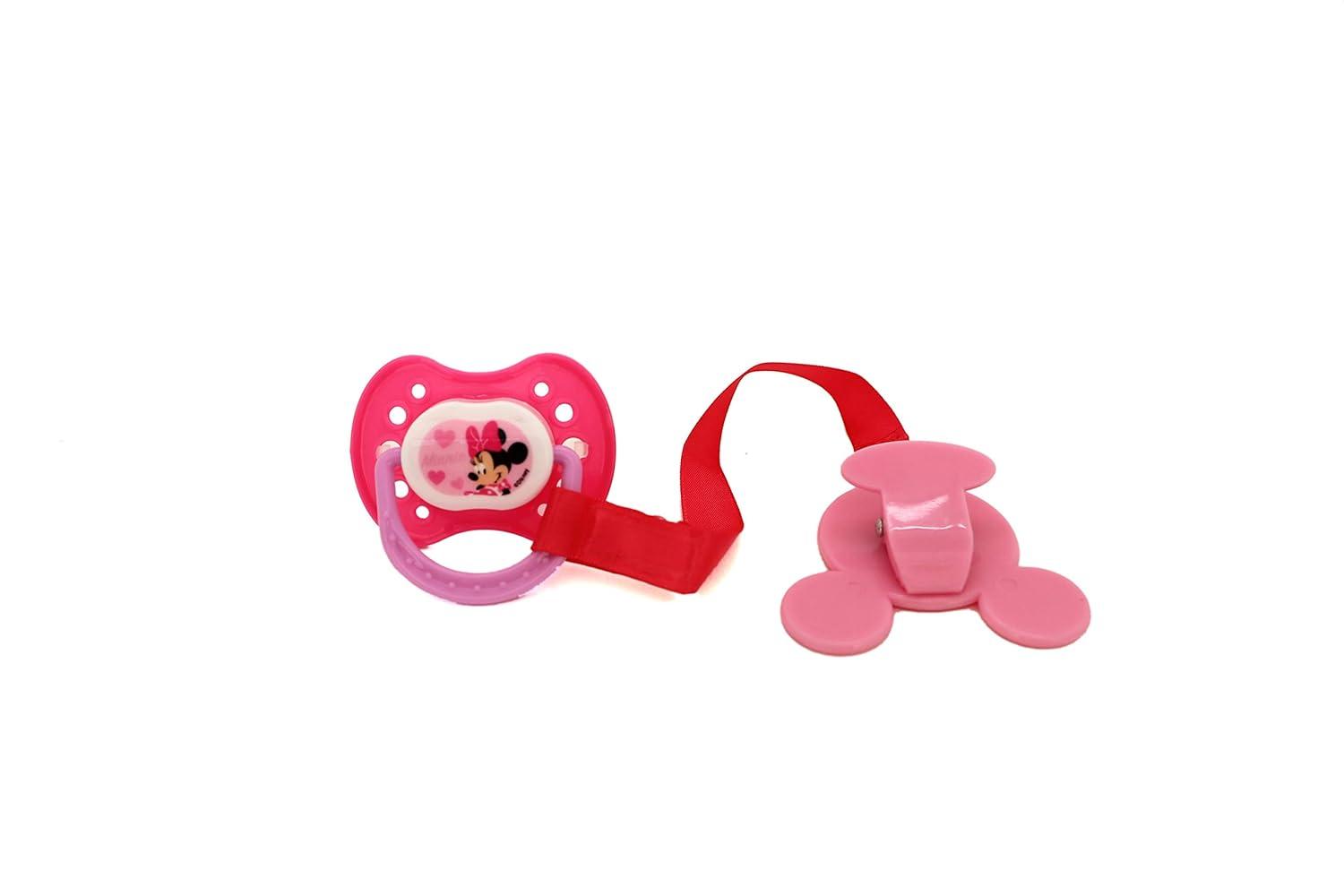 Disney Cudlie Minnie Mouse Baby Girl Pacifiers & Clips Set | 4 ...