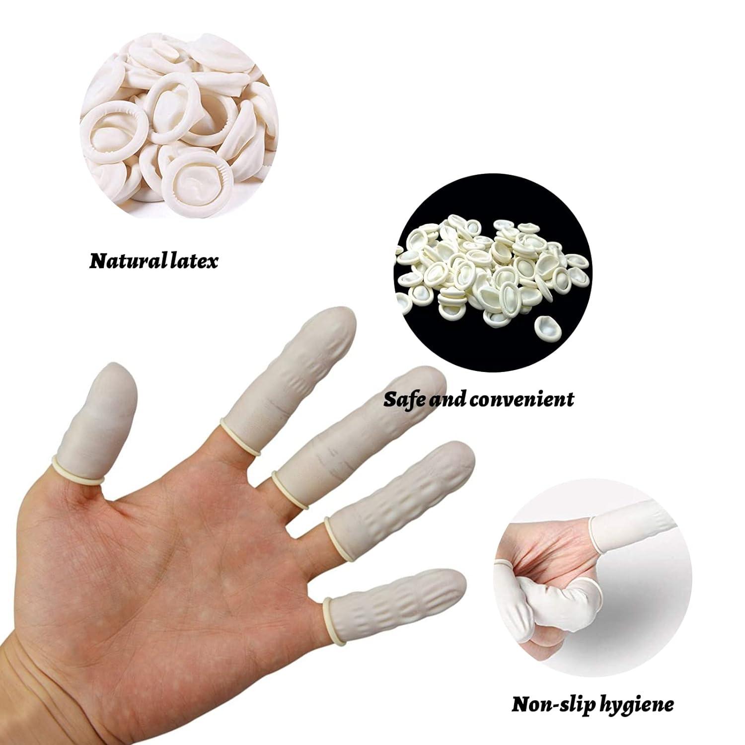 200pcs Disposable Rubber Finger Cots - Latex Anti-Static Covers for ...