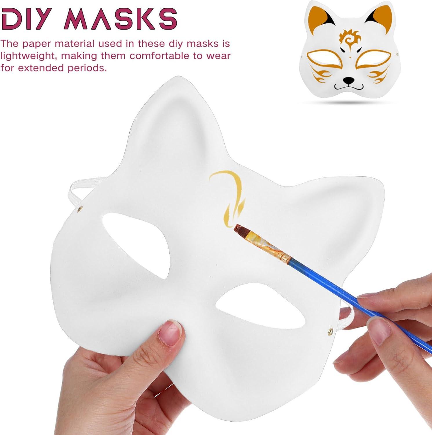 Cat To Decorate Elcoho 24-Pack DIY Paper Masks - Half-Face Masquerade ...