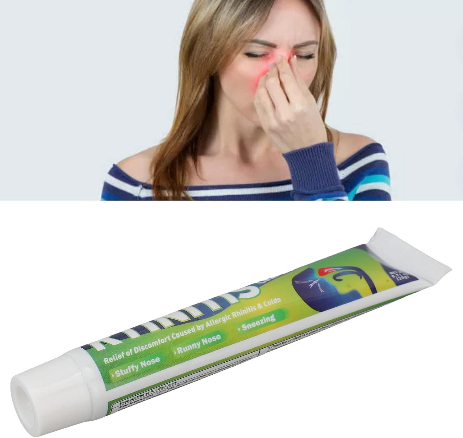 Rhinitis Cream for Sinusitis & Nasal Relief - 20g Clogged Nose Ointment ...