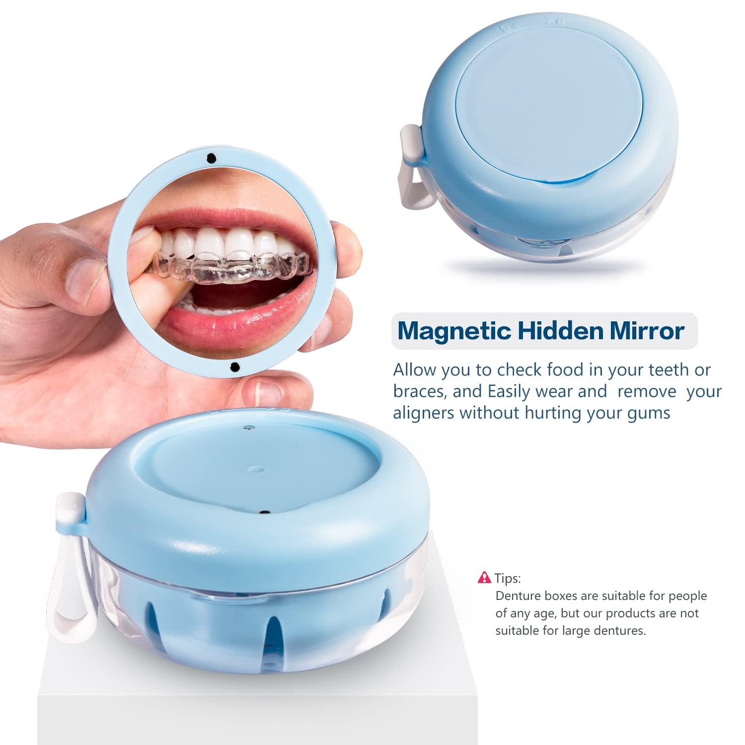 Denture Case Kit - 2 Pack - No-Leak Denture Bath with Strainer ...