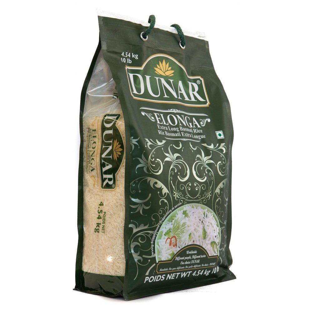 Dunar Elonga Basmati Rice Premium 10 lb - Finest Quality Long Grain ...