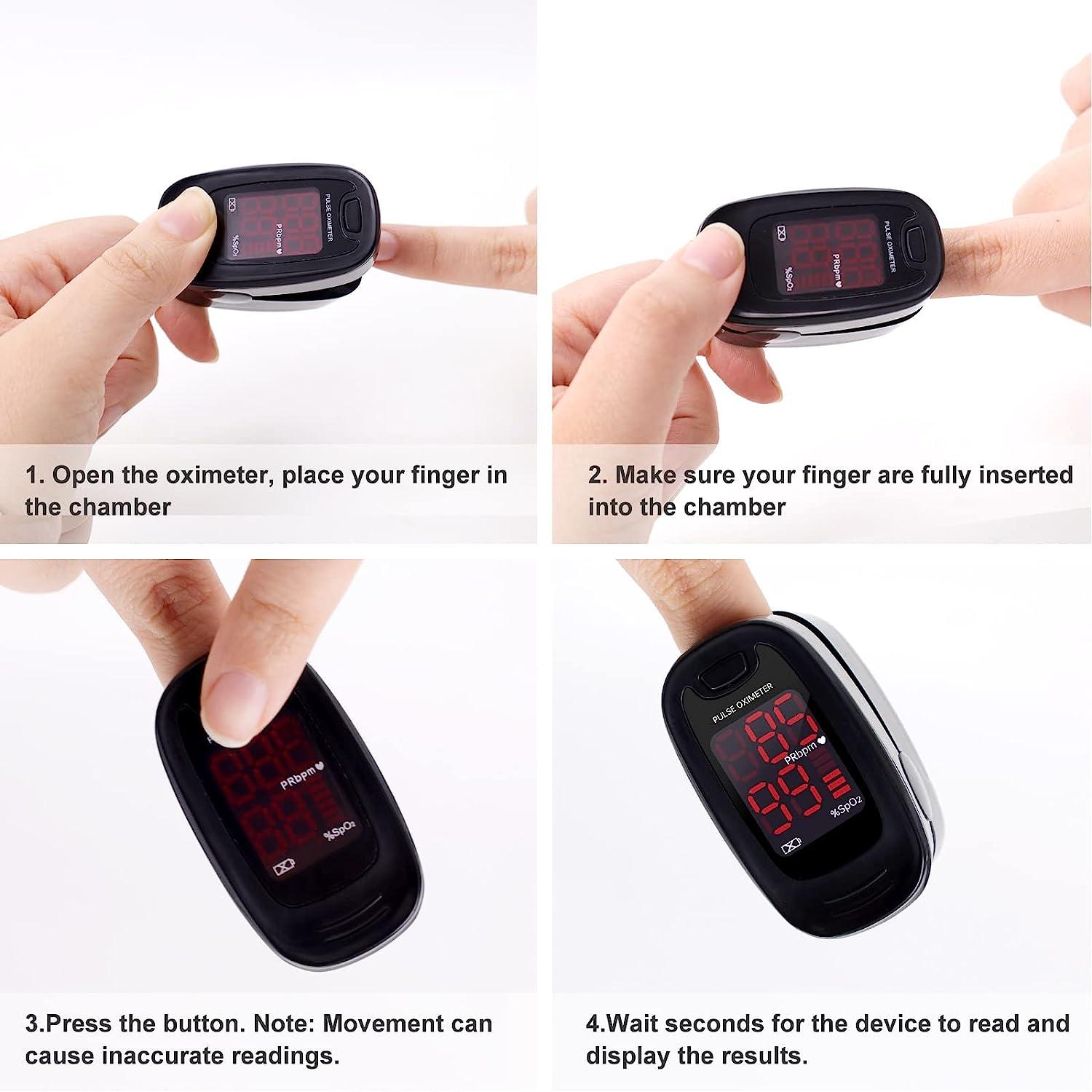 CONTEC CMS50M Pulse Oximeter - Fingertip Blood Oxygen Monitor with LED ...