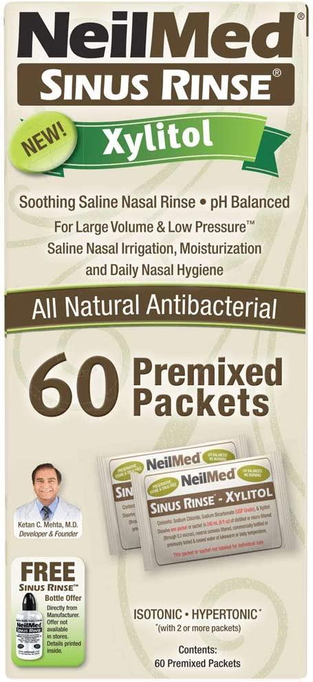 NeilMed Sinus Rinse Premixed Refill Packets with Xylitol 60ct ...