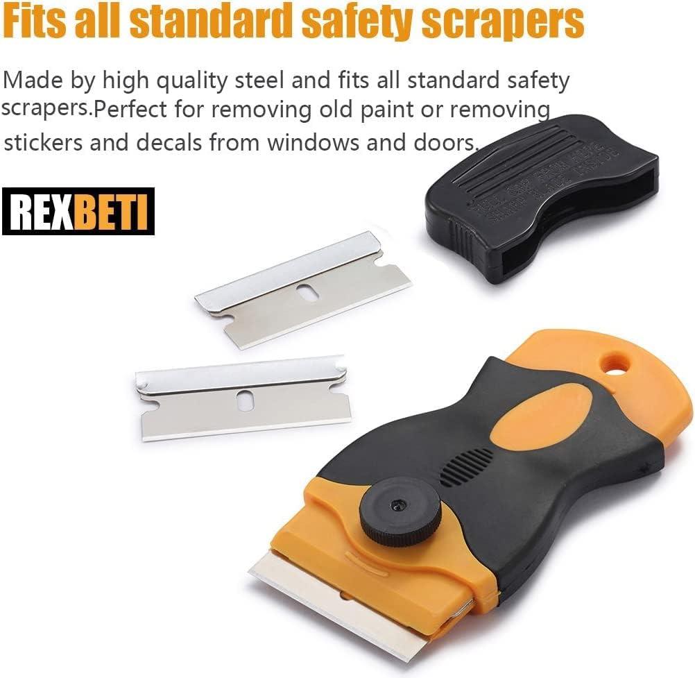 REXBETI 100PCS Single Edge Razor Blades Industrial Scraper Razor Blades ...