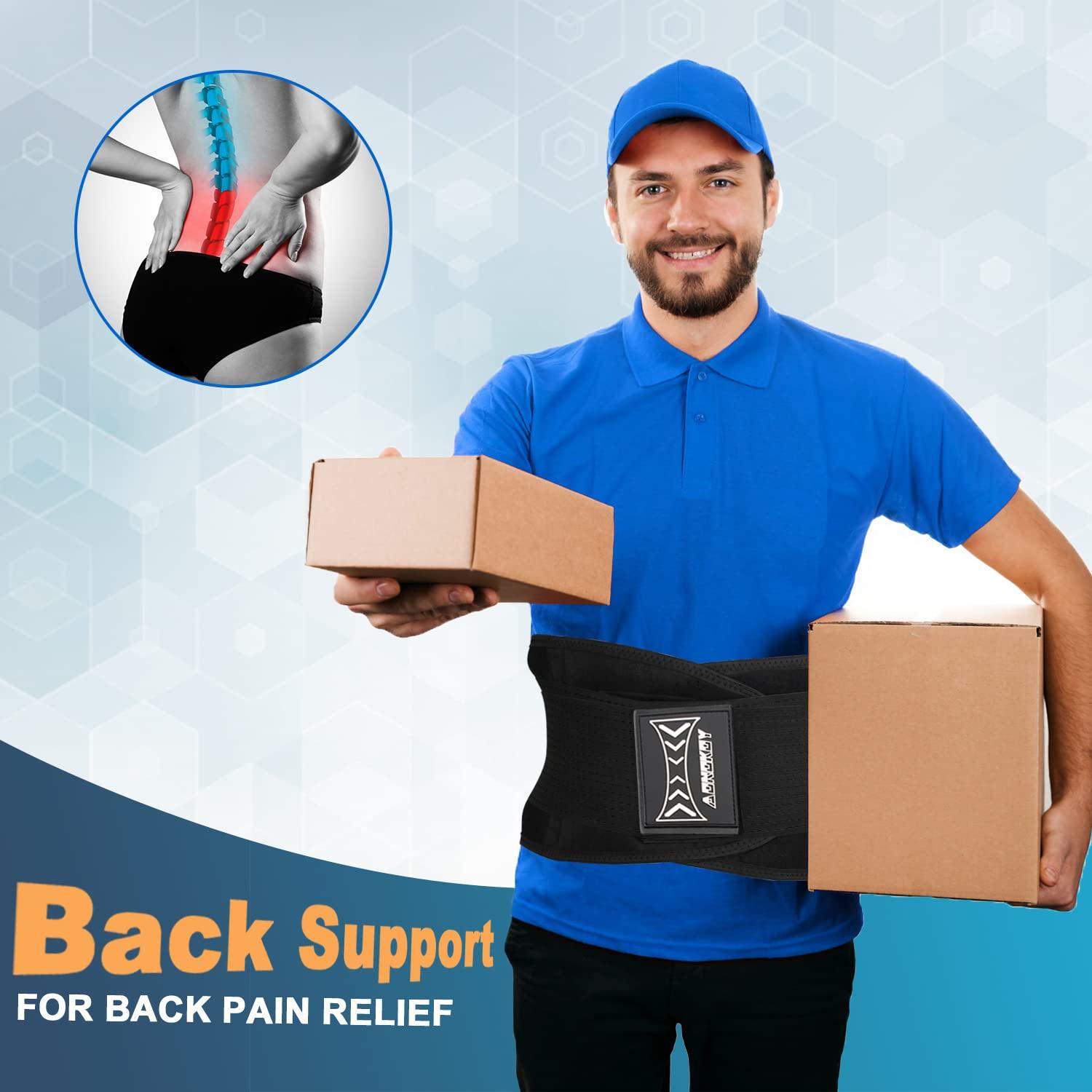 AONOKOY Adjustable Back Brace for Men and Women - Lumbar Support Belt ...