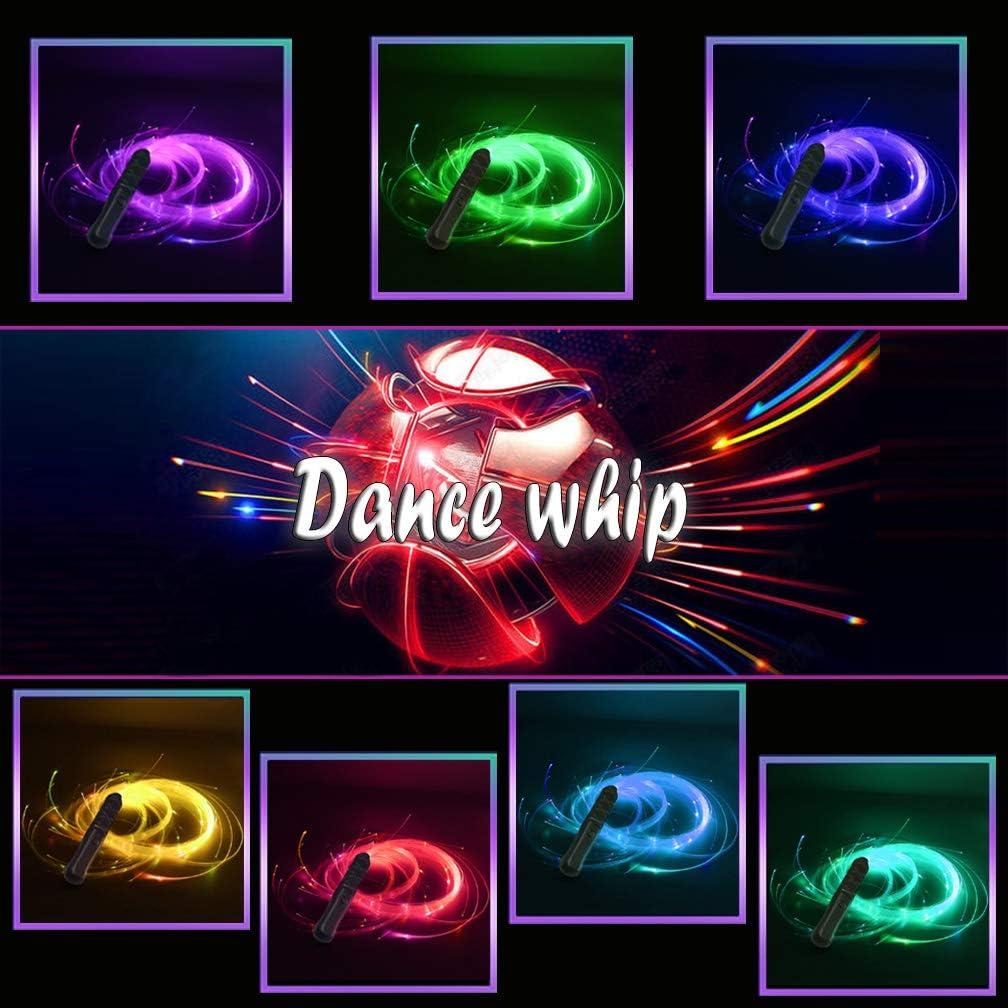 blueple Rechargeable Fiber Optic Whip Dance 7 Colors led Whip 6ft Pixel Whip emazing Light Whip ...