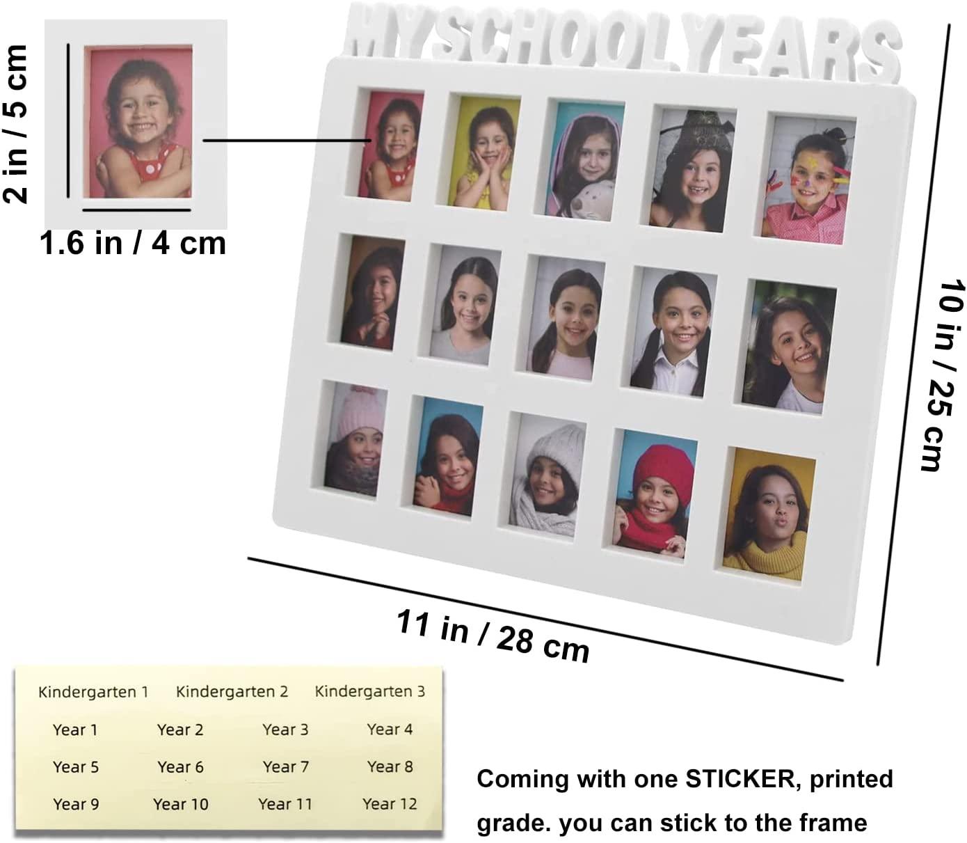 School Years Collage Frame for K-12 Graduation Photos - Holds 15 ...