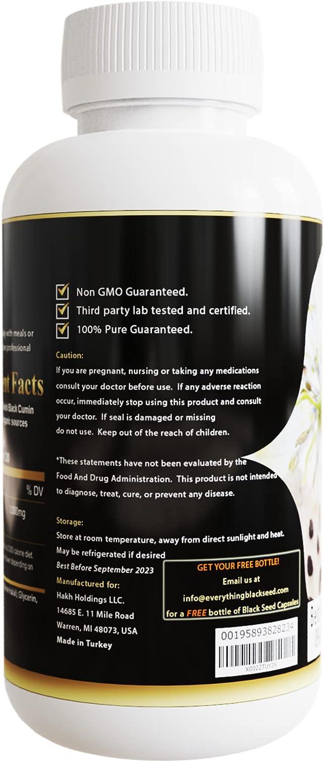 Premium Black Seed Oil Capsules 3X% Thymoquinone 1000mg (120 Capsules ...