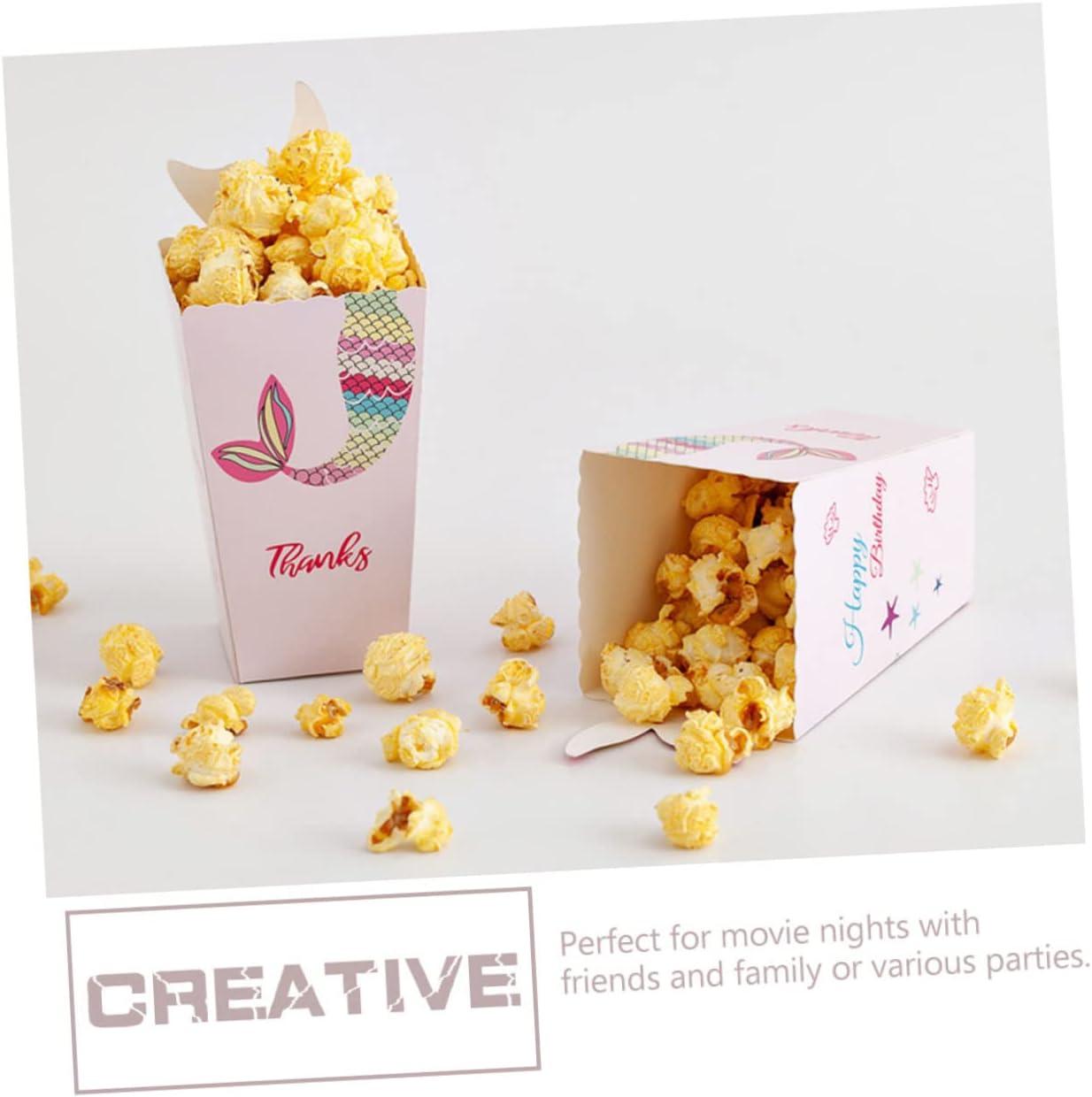 Zerodeko 12pcs Boxes Mermaid Chip Box Mermaid Popcorn and Chips Boxes ...
