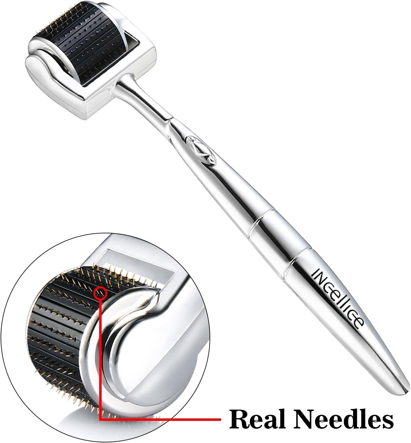 INCELLICE Derma Roller 1.5mm Beard and Hair Growth Roller for Men and ...