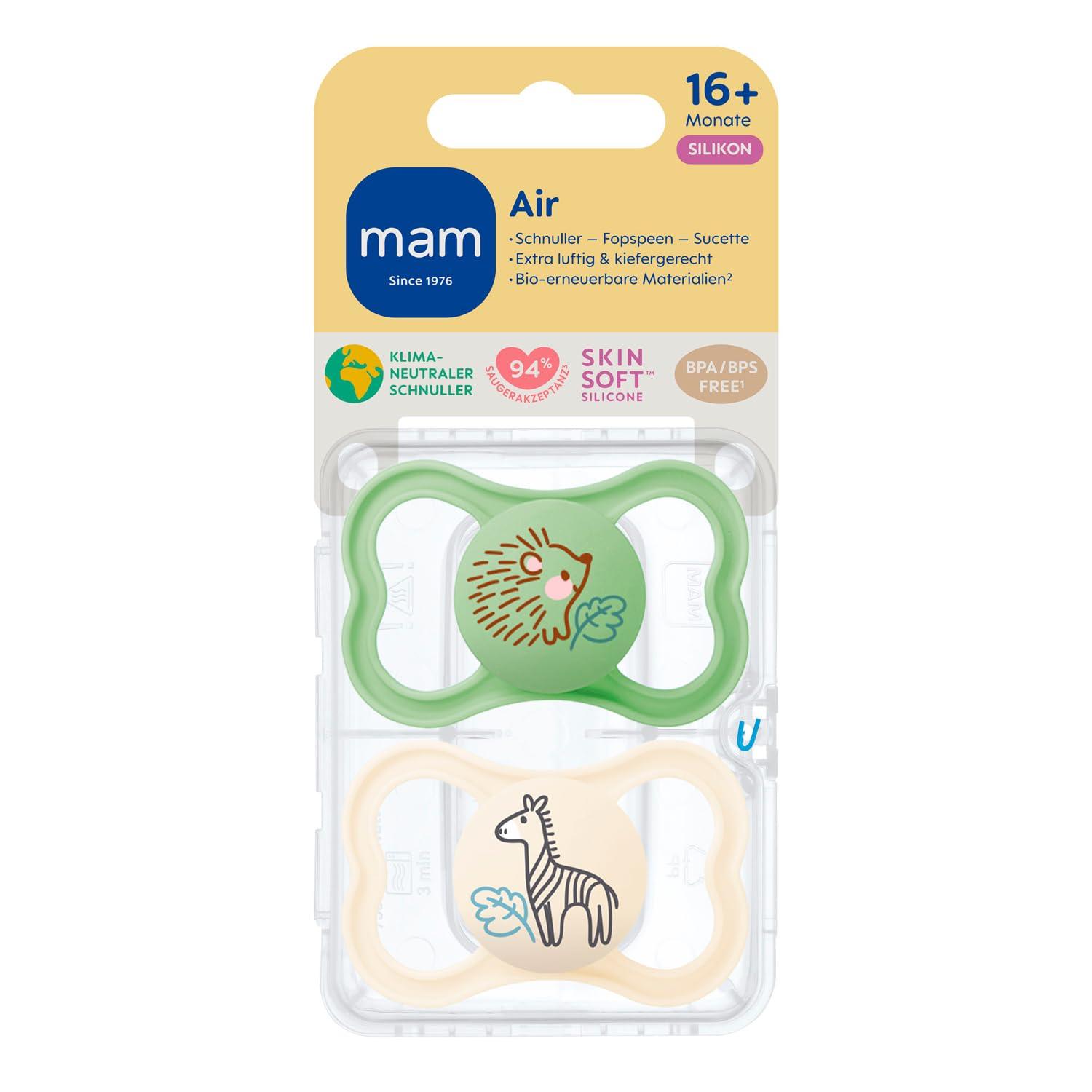 MAM Air Day & Night Silicone Pacifier Set (6) - Tooth-Friendly Extra ...