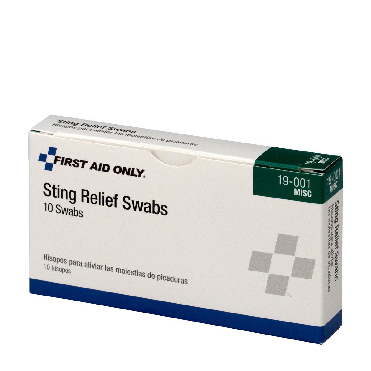 First Aid Only 19-001 Sting Relief Swab (Pack of 10) - Fast Relief for ...