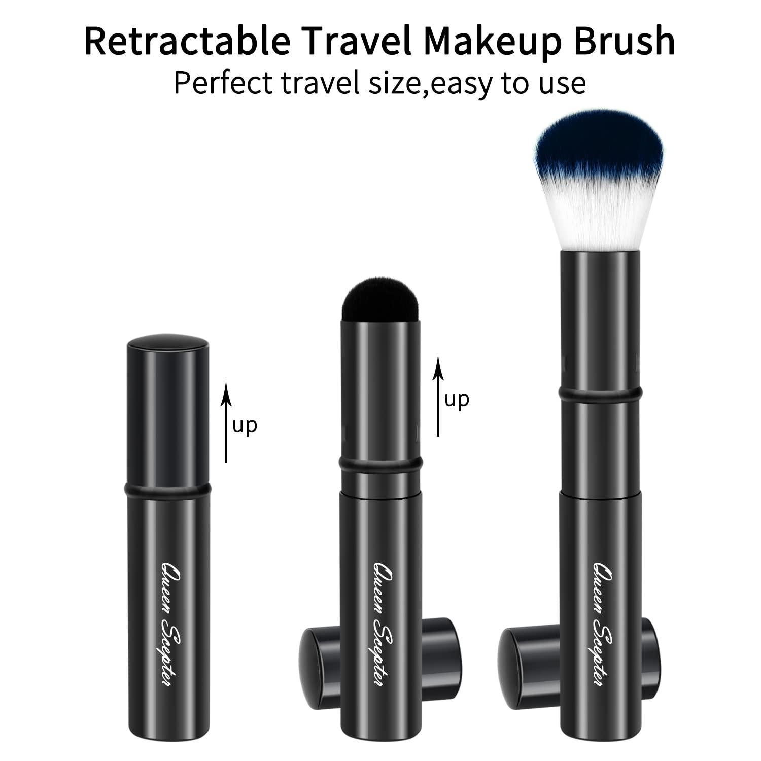 Retractable Kabuki Makeup Brush - Travel-Friendly Face Brush for ...