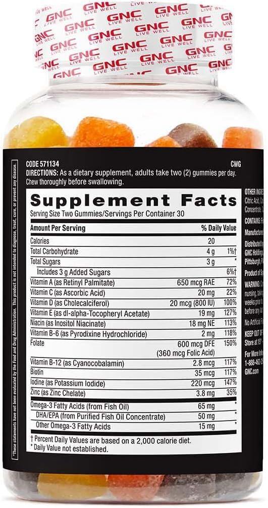 GNC Mega Men Essentials Multi Plus Omega 3 Gummy - 60 ct | Buy Now with ...